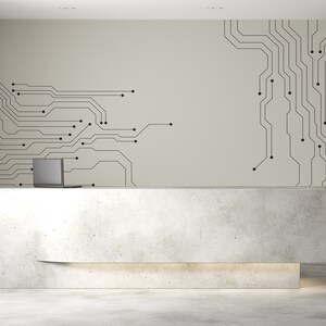 Circuit Board Office Wall Decal/ Gamer Room Decal/ Business Wall Mural ...