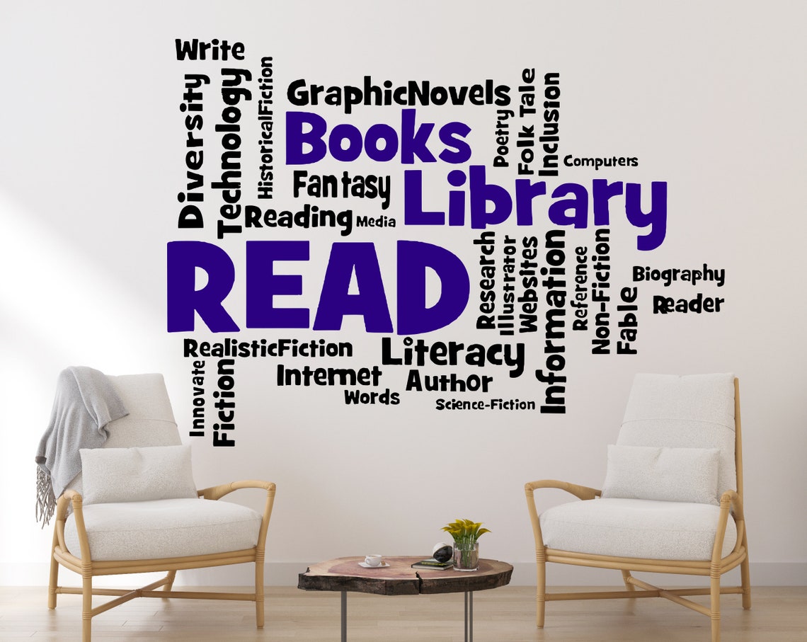 Library Wall Decal/ Classroom Wall Decal/ Reading Wall Decal/ - Etsy