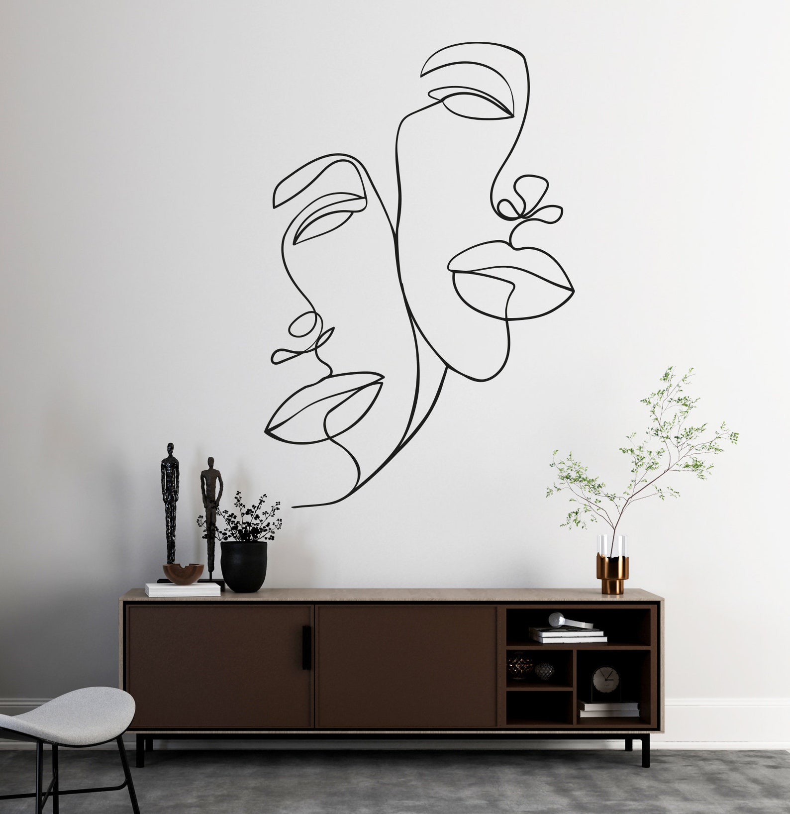 Woman Wall Decal. Abstract Woman Wall Decal. Beautiful Woman Wall Decal ...