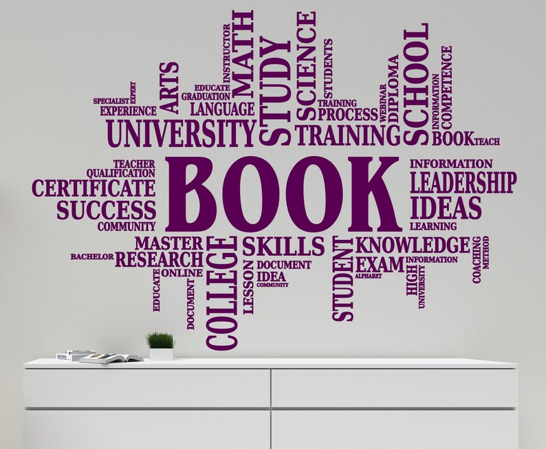Book Wall Decal/ Library Wall Decal/ Classroom Wall Decal/ | Etsy