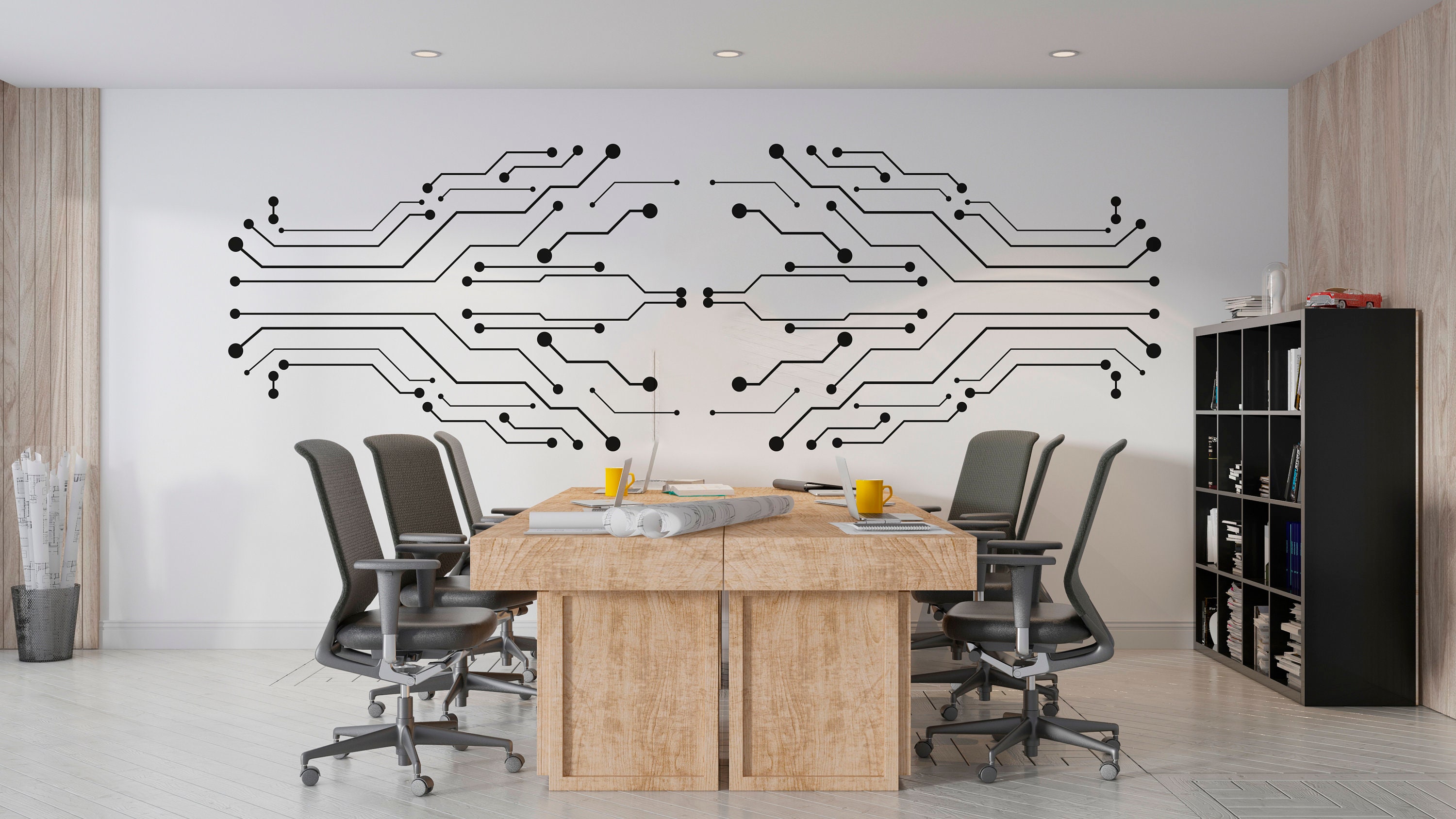 Circuit Board Wall Decal. Technology Wall Decal. Office Wall - Etsy
