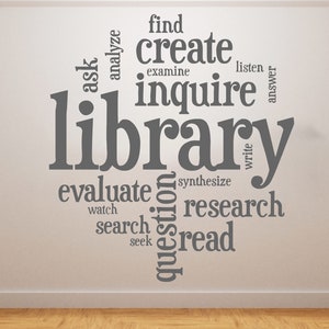 Library Wall Decal/ Classroom Wall Decal/ Reading Wall Decal/ Library ...