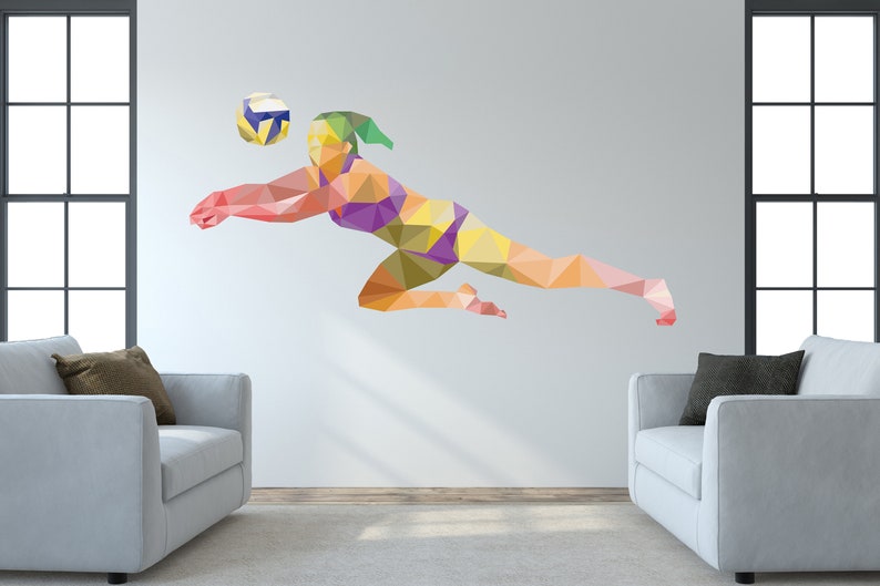 Volleyball Wall Decal/ Volleyball Decor/ Sports Wall Decal/ - Etsy