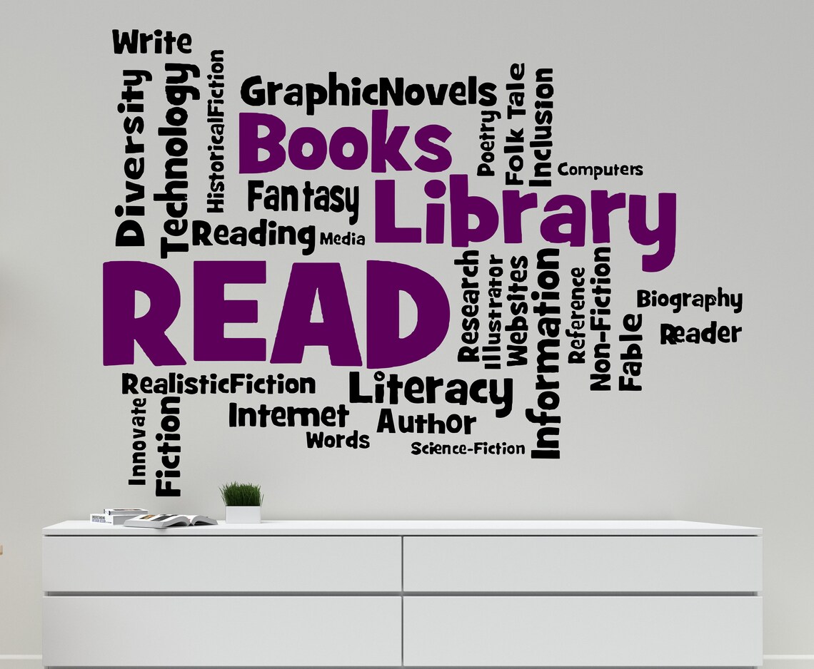 Library Wall Decal/ Classroom Wall Decal/ Reading Wall Decal/ - Etsy