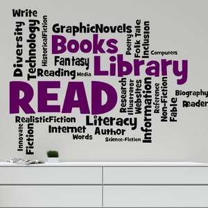 Library Wall Decal/ Classroom Wall Decal/ Reading Wall Decal/ Library ...