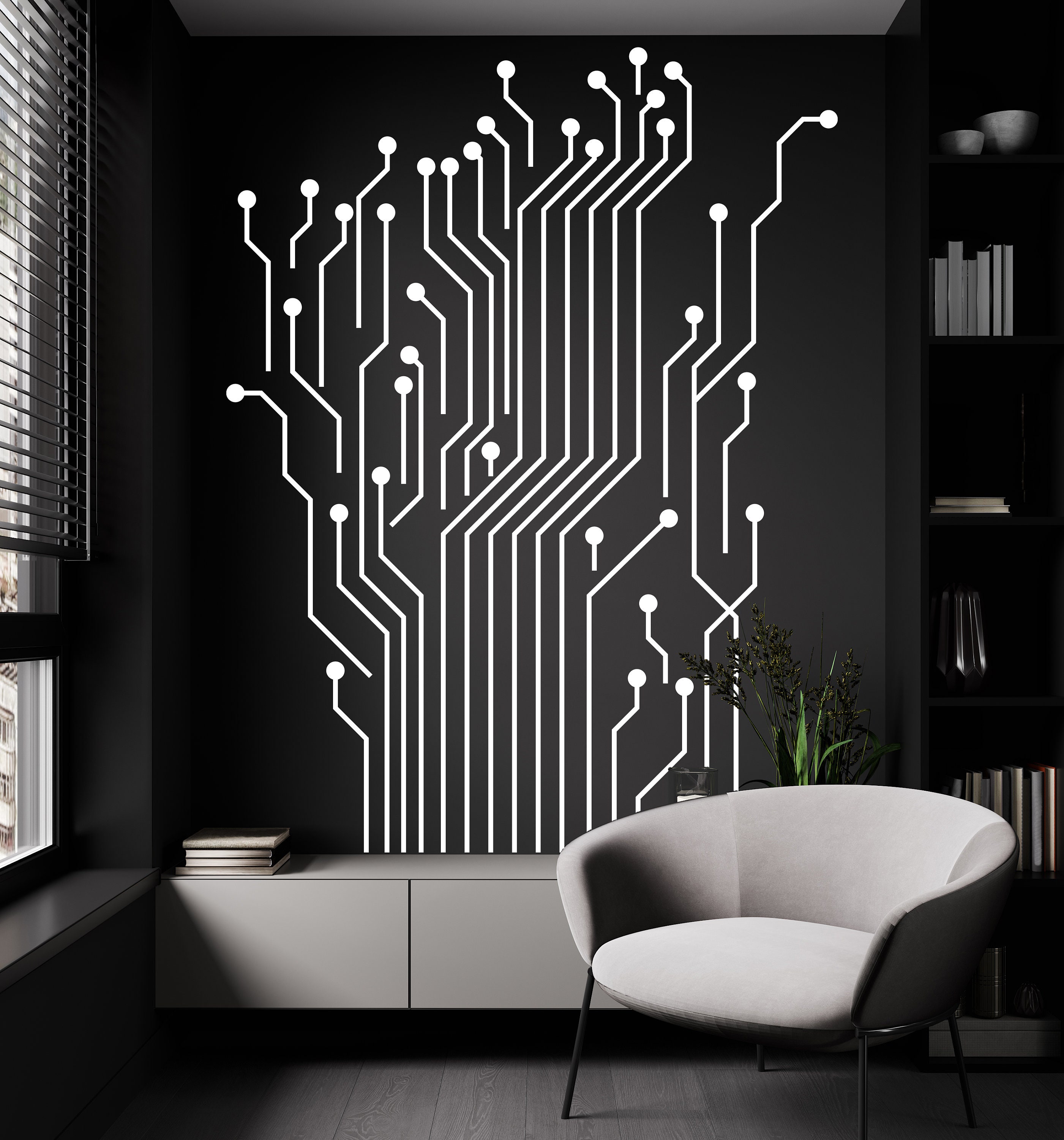 Circuit Board Wall Decal. Technology Wall Decal. Office Wall - Etsy
