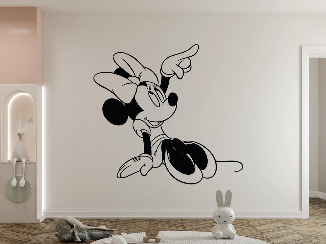 Minnie Mouse Wall Decal Cartoon Wall Decor for Kids Nursery ...