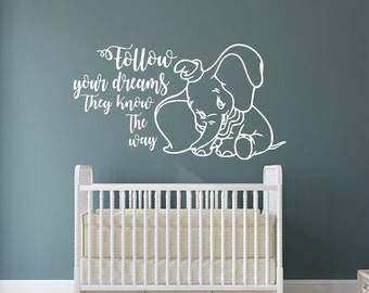 Dumbo Wall Decal Dumbo Wall Sticker Elephant Wall Decor for | Etsy