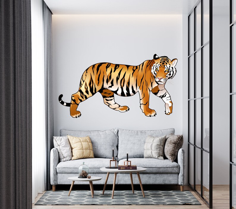 Tiger Wall Decal/ Tiger Wall Sticker/ African Animal Decal/ - Etsy
