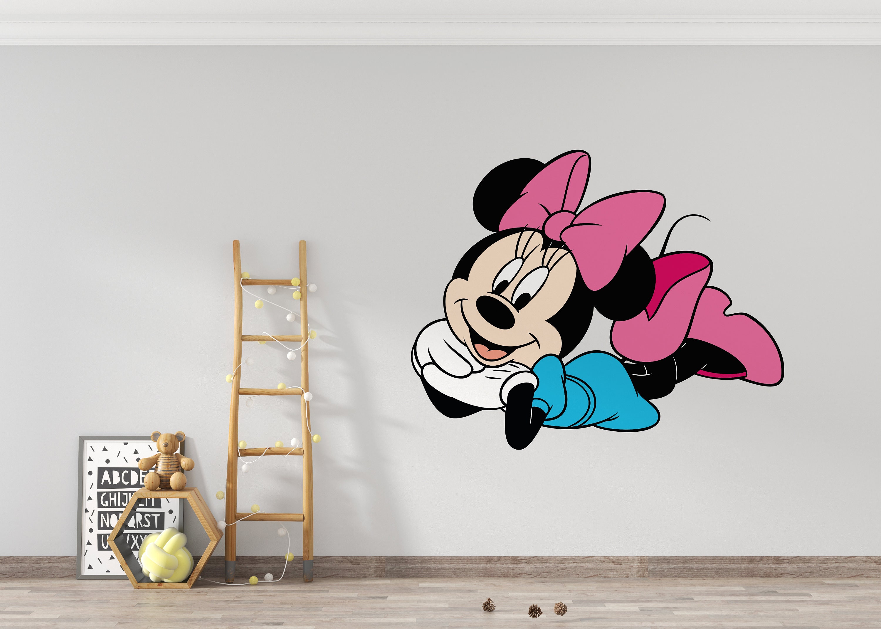 Minnie Mouse Wall Decal Cartoon Wall Decor for Kids Nursery - Etsy