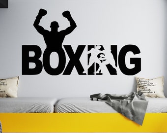 Boxing Wall Decor Custom Gloves Boxer Stickers Bedroom Sport - Etsy