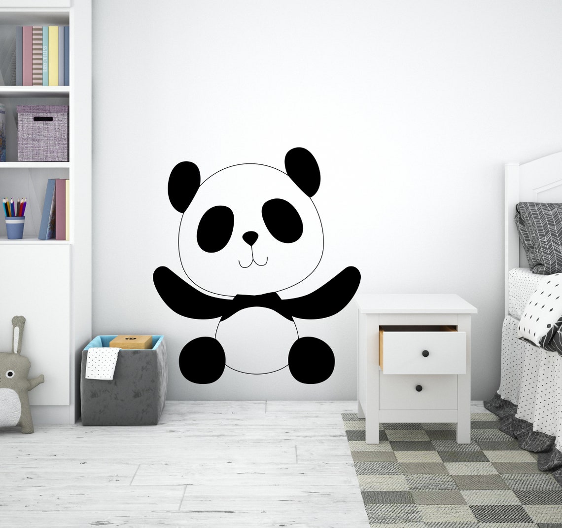 Panda wall decal/Panda Wall Decor/Bear/Animals wall decal/ | Etsy