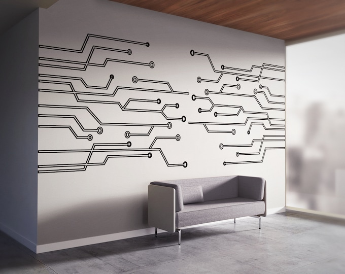 Circuit Board Wall Decal. Technology Wall Decal. Office Wall Decal ...
