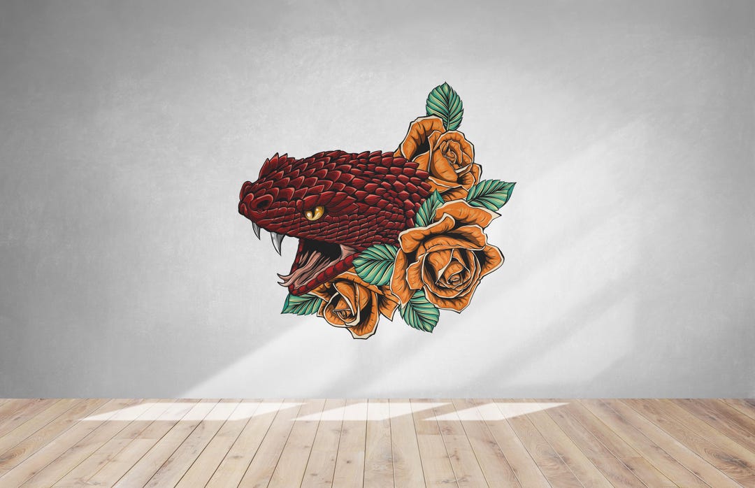 Snake Wall Decal/ Animal of the Year 2025 Green Snake/ Fantasy Wall ...