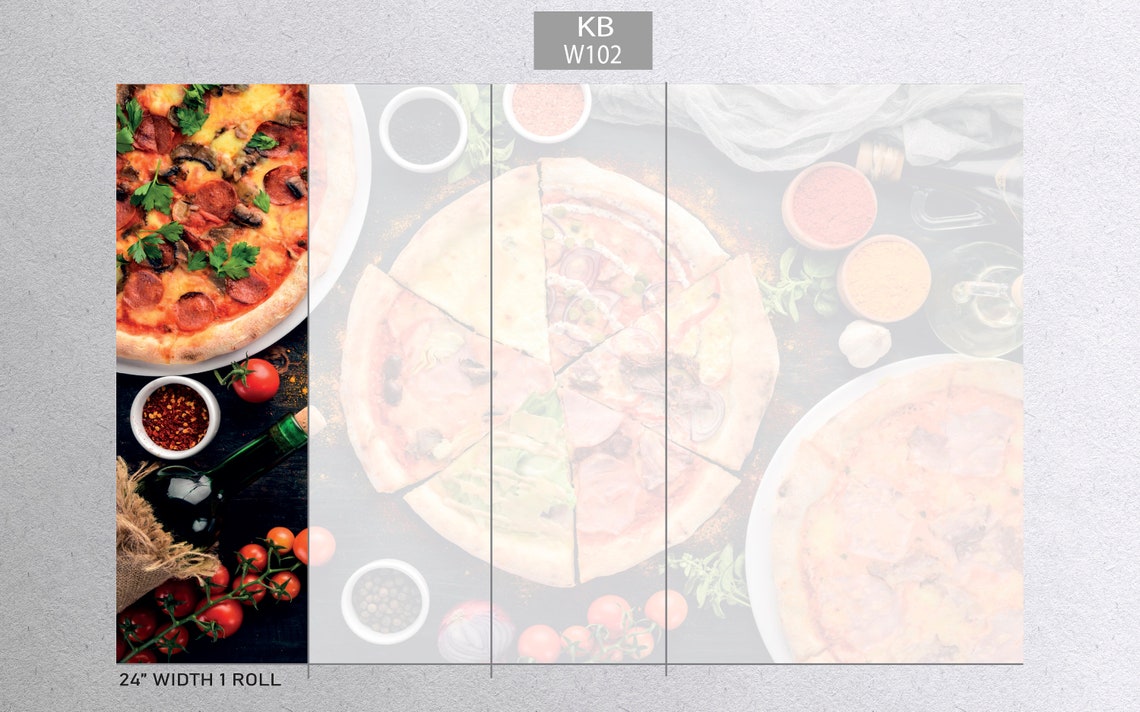 3D Pizza Wallpaper/ Pizza Wall Mural/ Cafe Wall Mural/ Dining Room Wall ...