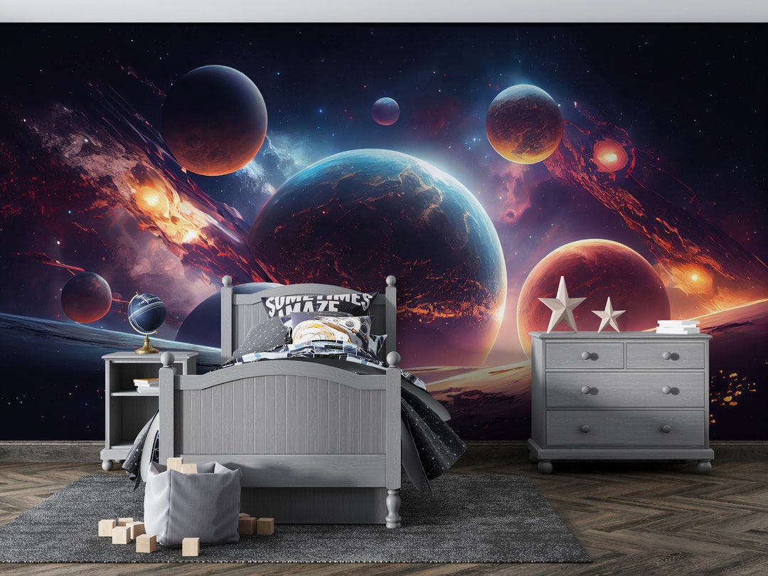 Space Wall Mural/ Deep Space Wall Mural/ Galaxy Wallpaper/ Sky Wall ...