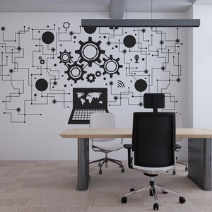 Circuit Board Wall Decal. Technology Wall Decal. Office Wall - Etsy