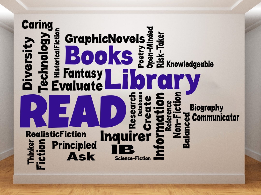 Library Wall Decal/ Classroom Wall Decal/ Reading Wall Decal/ Library ...
