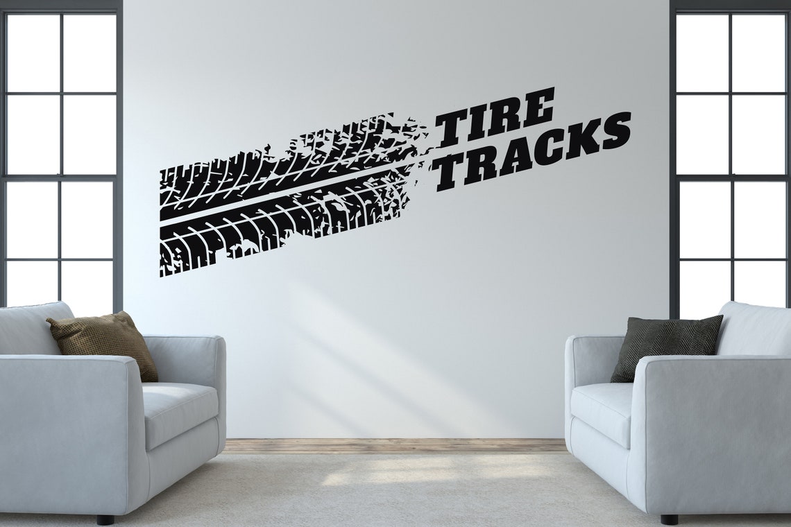 Tire Track Wall Decal/design Interior Home Decor/ Track Decal (K165) - Etsy