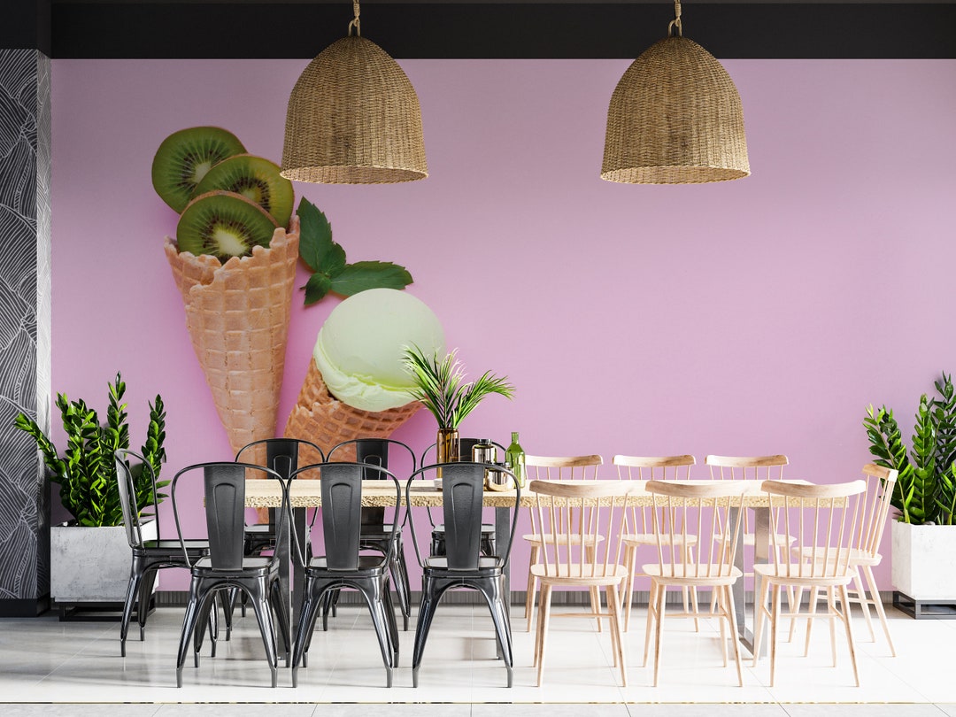 Ice Cream Wall Mural/ 3D Ice Cream Wallpaper/ Ice Cream Wall Art/ Café ...