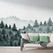 Forest Wall Mural/ Nature Wall Mural/ Spruce Forest Wall Mural/ Foggy ...