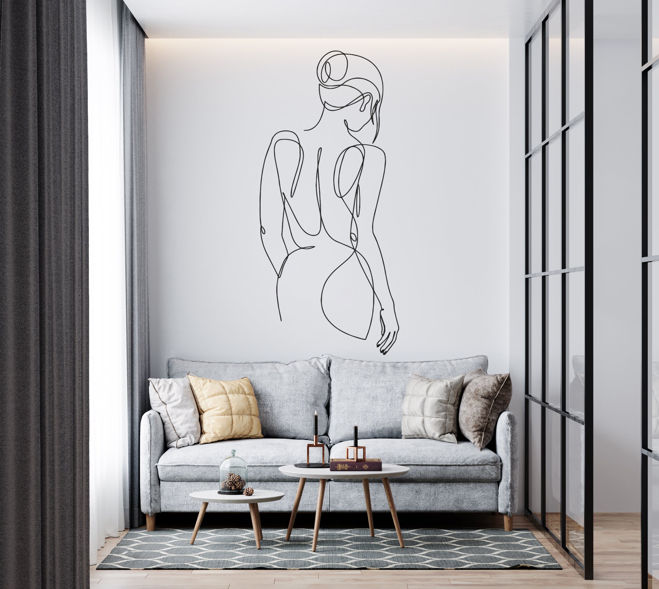 Woman Wall Decal. Abstract Woman Wall Decal. Beautiful Woman | Etsy