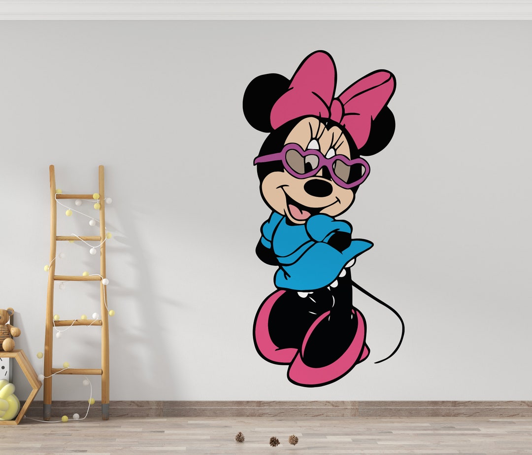 Minnie Mouse Wall Decal Cartoon Wall Decor for Kids Nursery ...