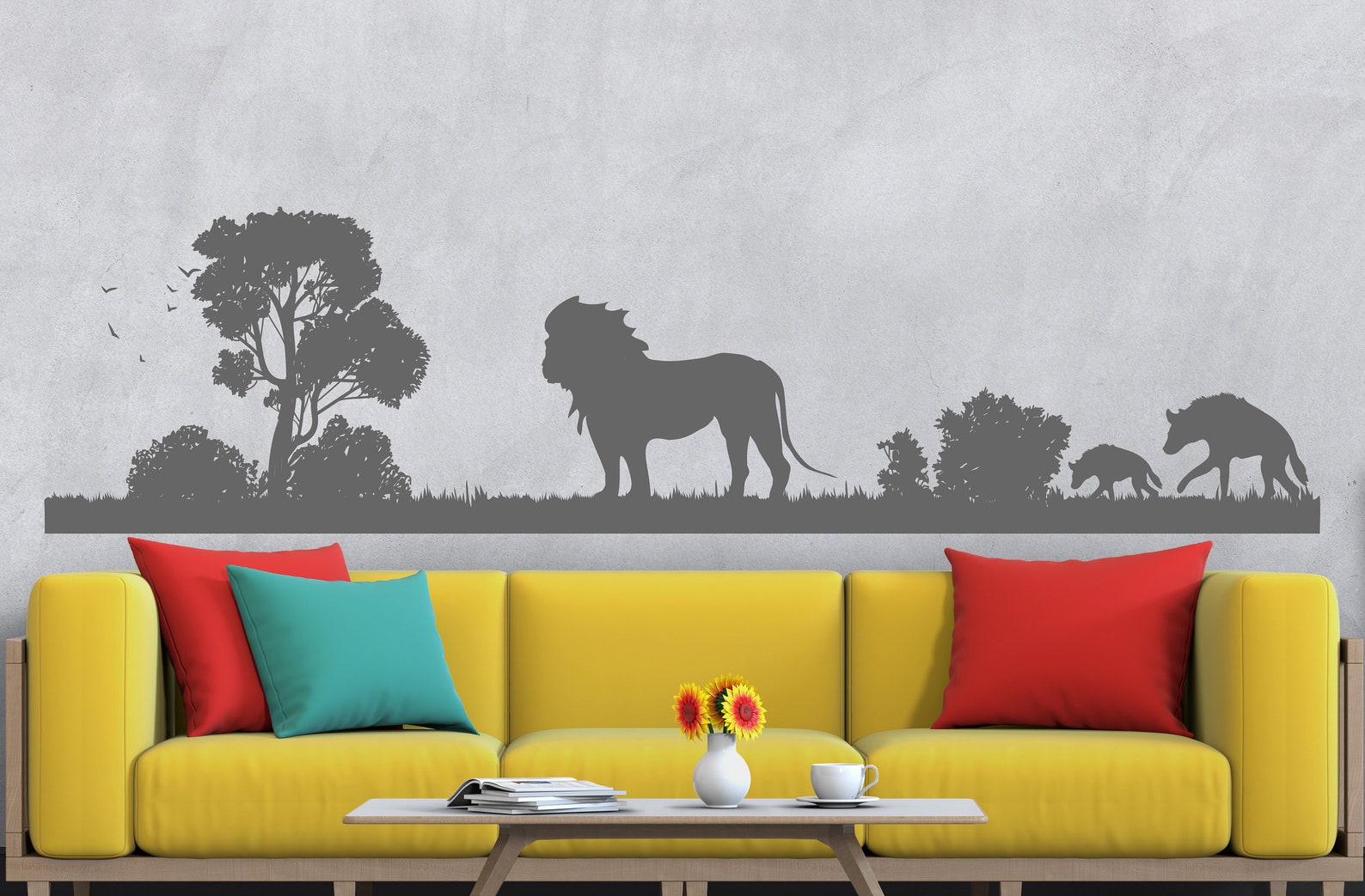 Africa Wall Decal/ Africa Sticker/ Nature Wall/ Wild Animals Wall Decal ...
