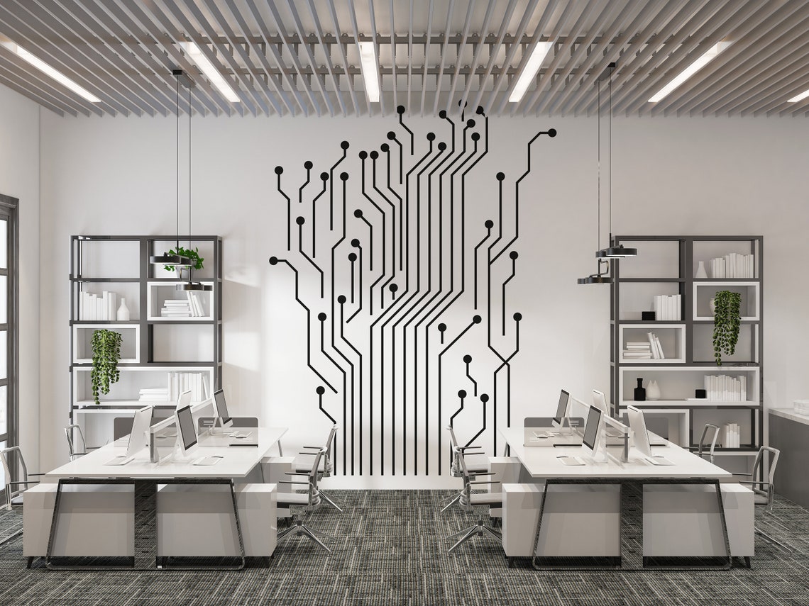 Circuit Board Wall Decal. Technology Wall Decal. Office Wall - Etsy