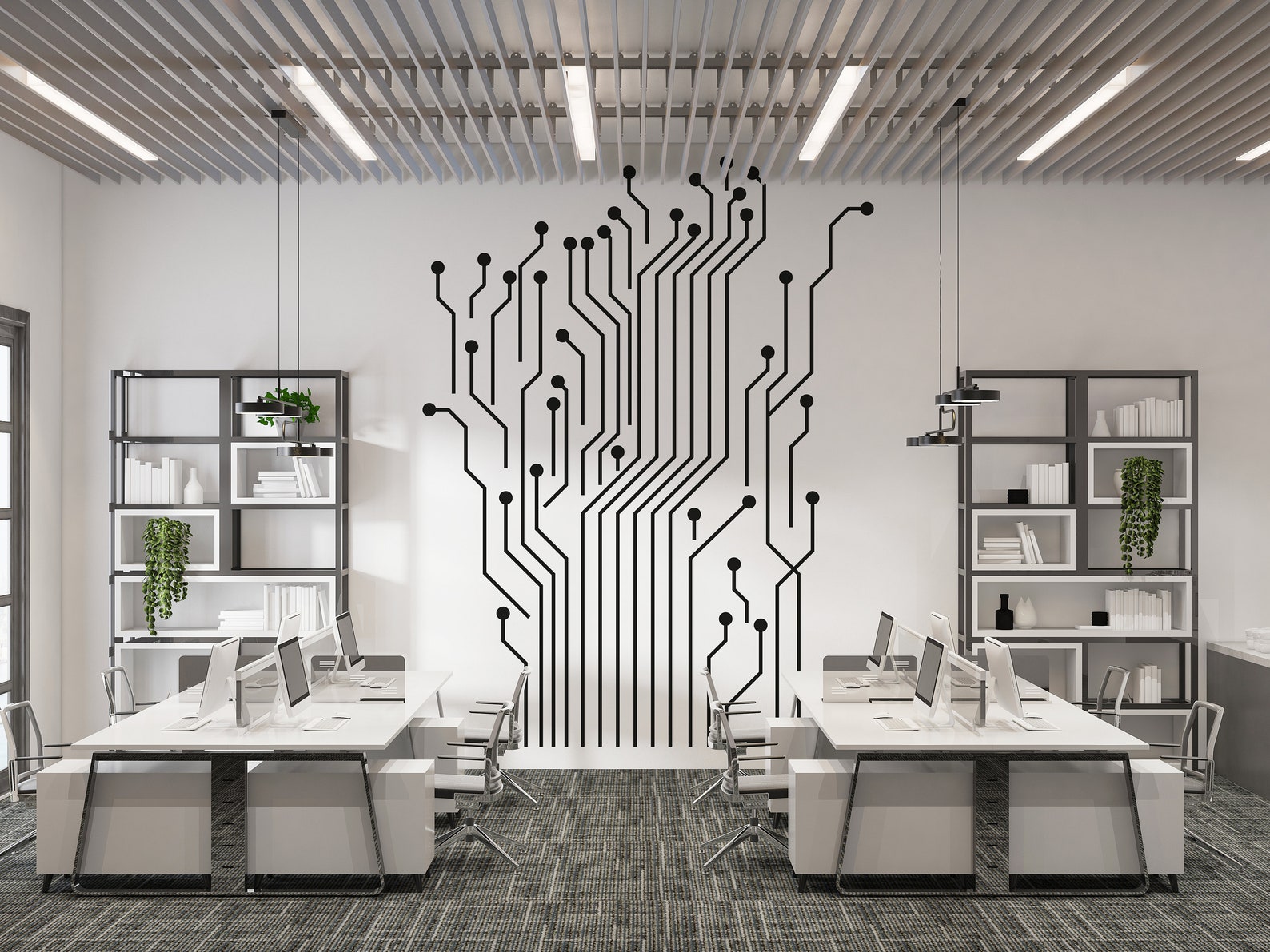 Circuit Board Wall Decal. Technology Wall Decal. Office Wall - Etsy