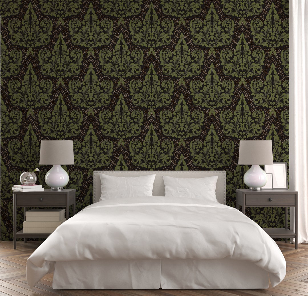Damask Wallpaper/ Damask Pattern Wall Decal/ Vintage Removable ...