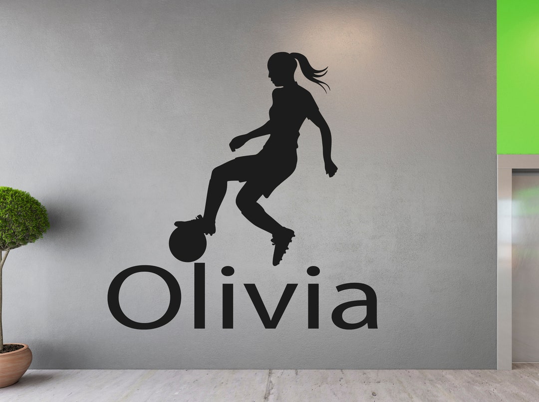 Soccer Decal/soccer Player Wall Decal/ Custom Soccer Name Decal ...