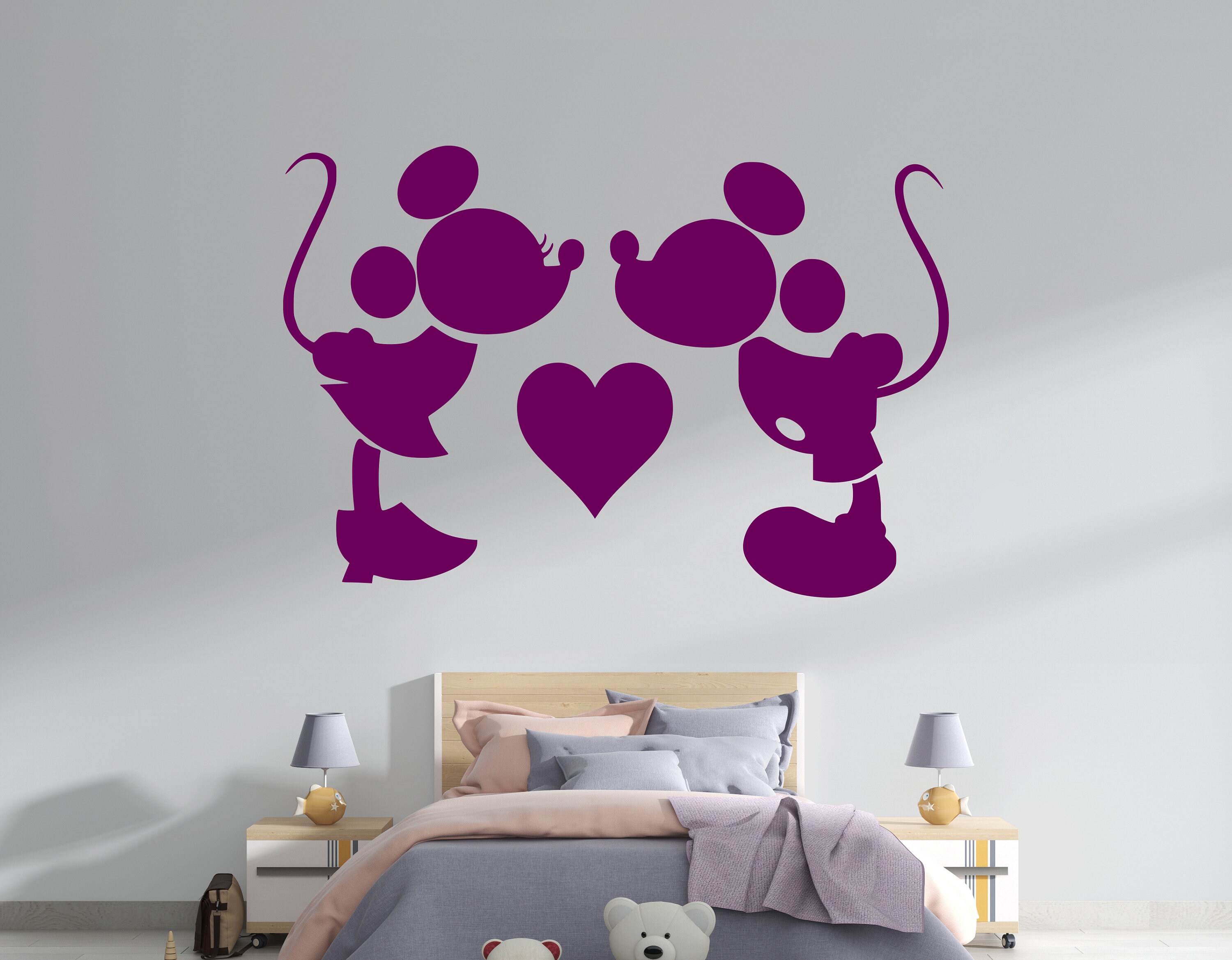 Minnie Mouse Wall Decal Cartoon Wall Decor for Kids Nursery - Etsy