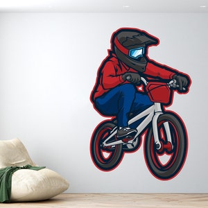 BMX Wall Decal/ BMX Wall Decor/ Mountain Bike Wall Decall/ Bicycle Wall ...