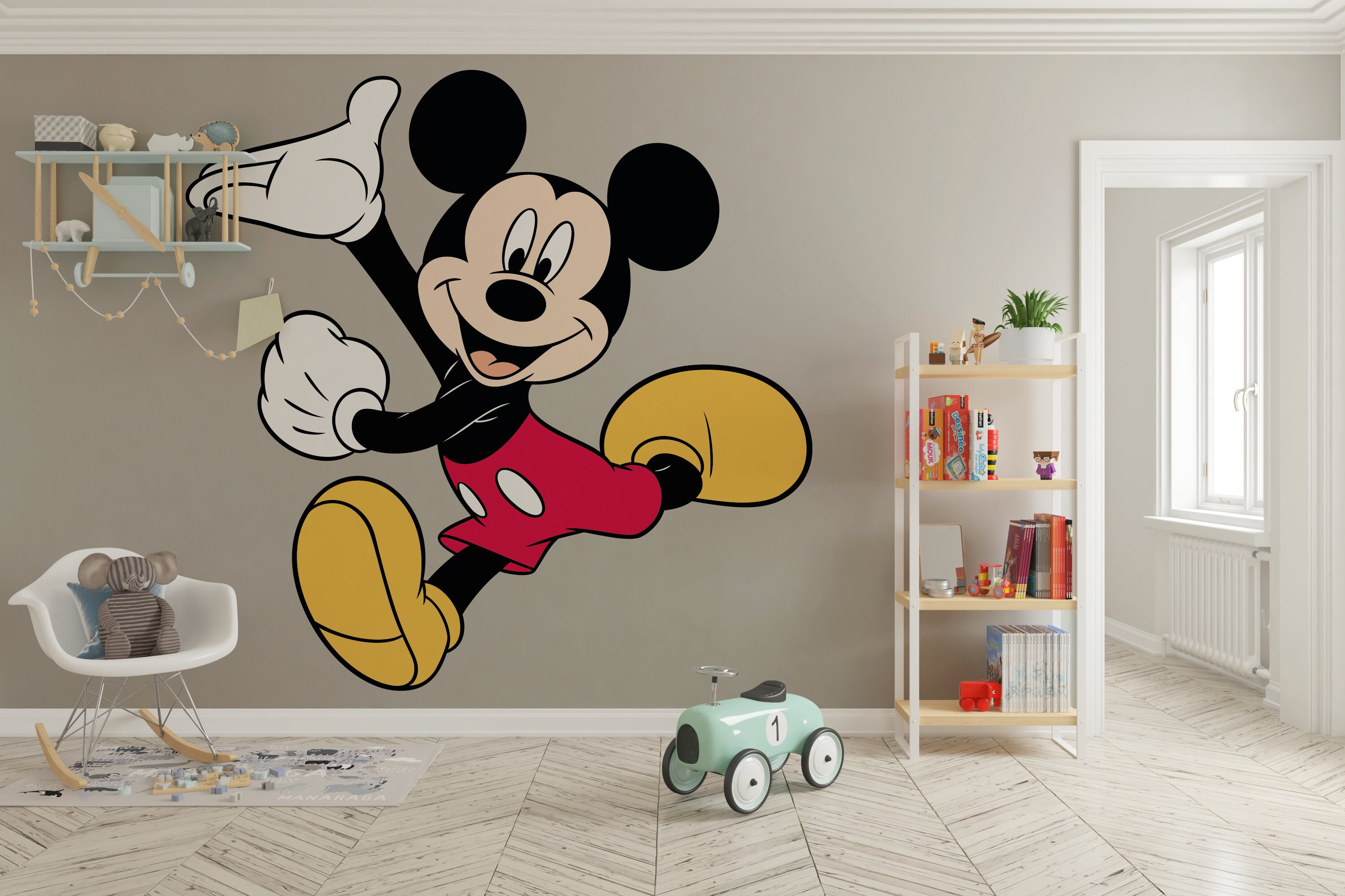 Mickey Mouse Wall Decal Cartoon Wall Decor for Kids Nursery - Etsy