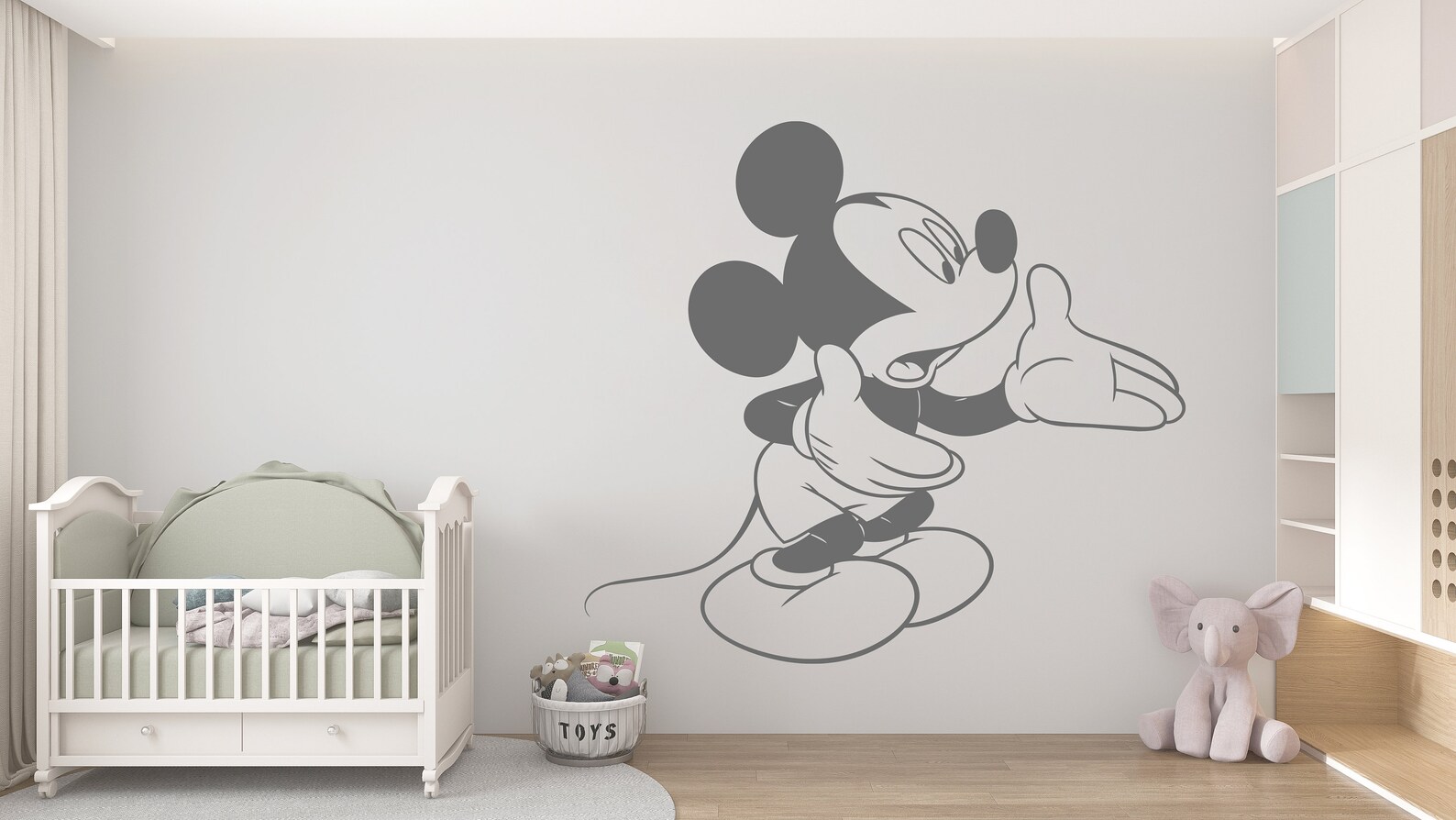 Mickey Mouse Wall Decal Cartoon Wall Decor for Kids Nursery - Etsy