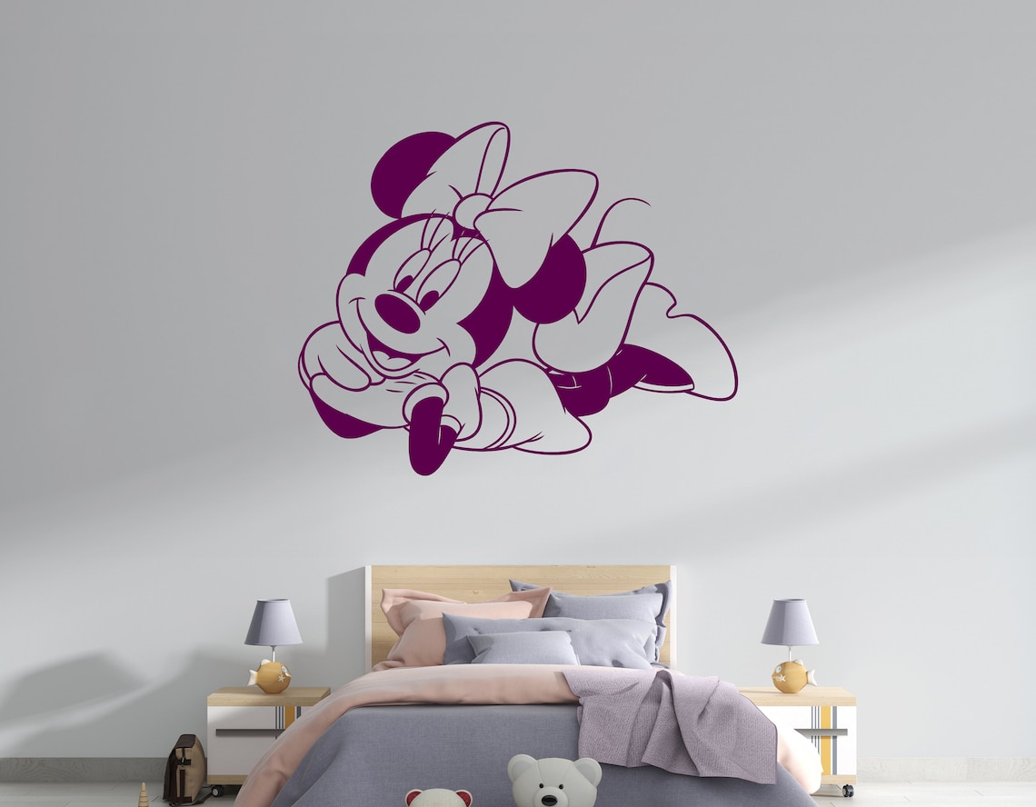 Minnie Mouse Wall Decal Cartoon Wall Decor for Kids Nursery | Etsy