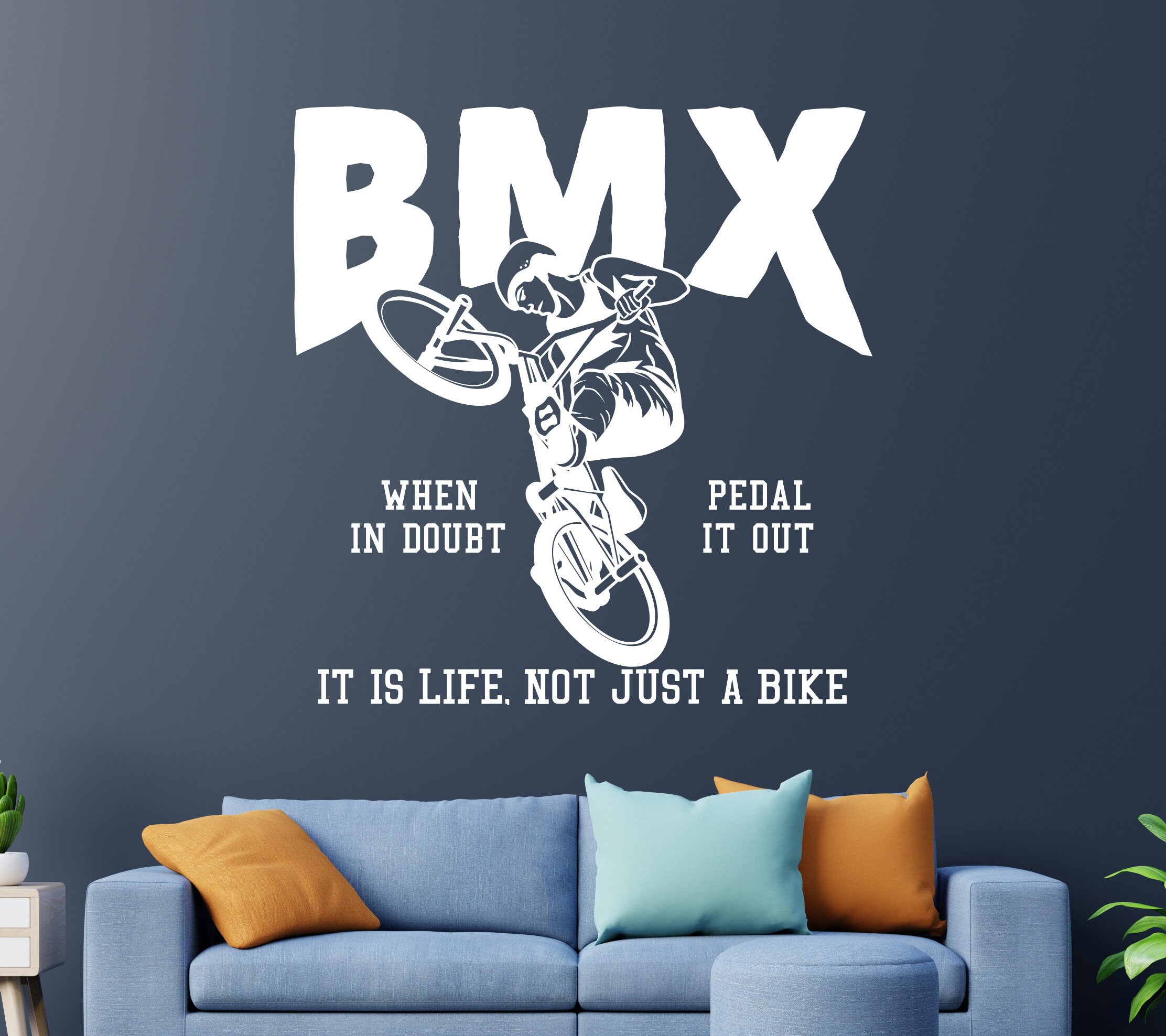 BMX Wall Decal/ BMX Wall Decor/ Bicycle Wall Decal/ Extreme - Etsy