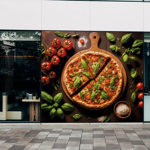 3D Pizza Wallpaper/ Pizza Wall Mural/ Cafe Wall Mural/ Dining Room Wall ...