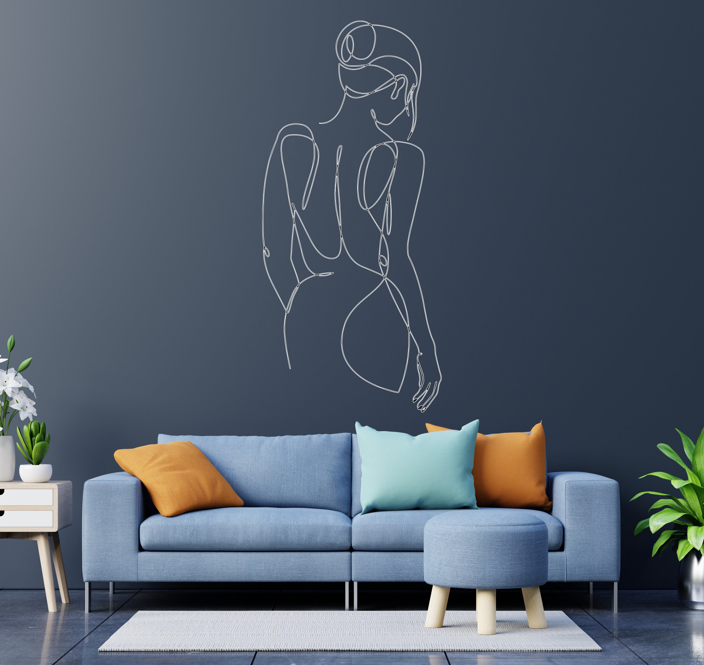 Woman Wall Decal. Abstract Woman Wall Decal. Beautiful Woman | Etsy