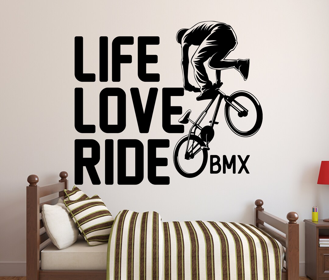 BMX Wall Decal/ BMX Wall Decor/ Bicycle Wall Decal/ Extreme Sports ...