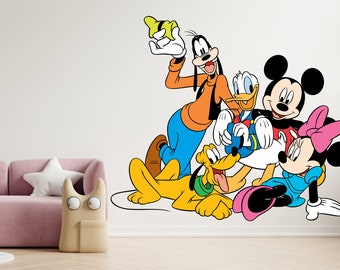 Mickey Mouse Wall Decal Cartoon Wall Decor for Kids Nursery - Etsy