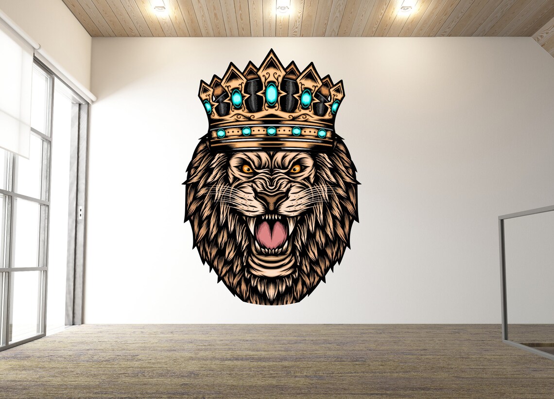 Lion Wall Decal/ Lion Wall Sticker/ Animal Wall Decal (K747) - Etsy
