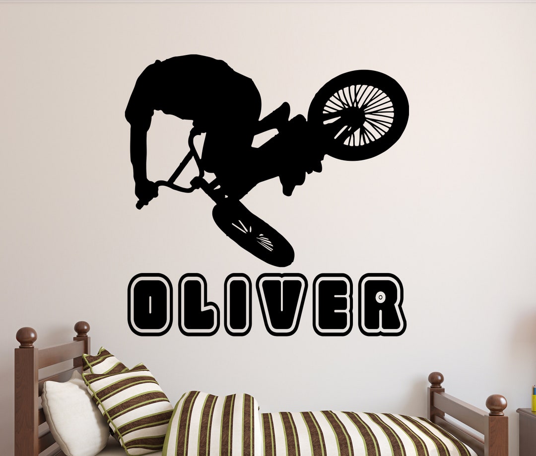 BMX Wall Decal/ BMX Wall Decor/ Bicycle Wall Decal/ Extreme Sports ...