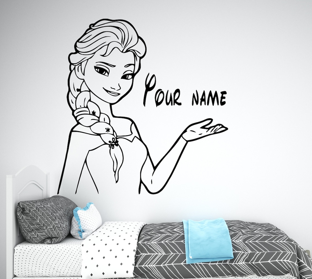 Frozen Wall Decal Princess Elsa and Anna Wall Decor for Girls Bedroom ...