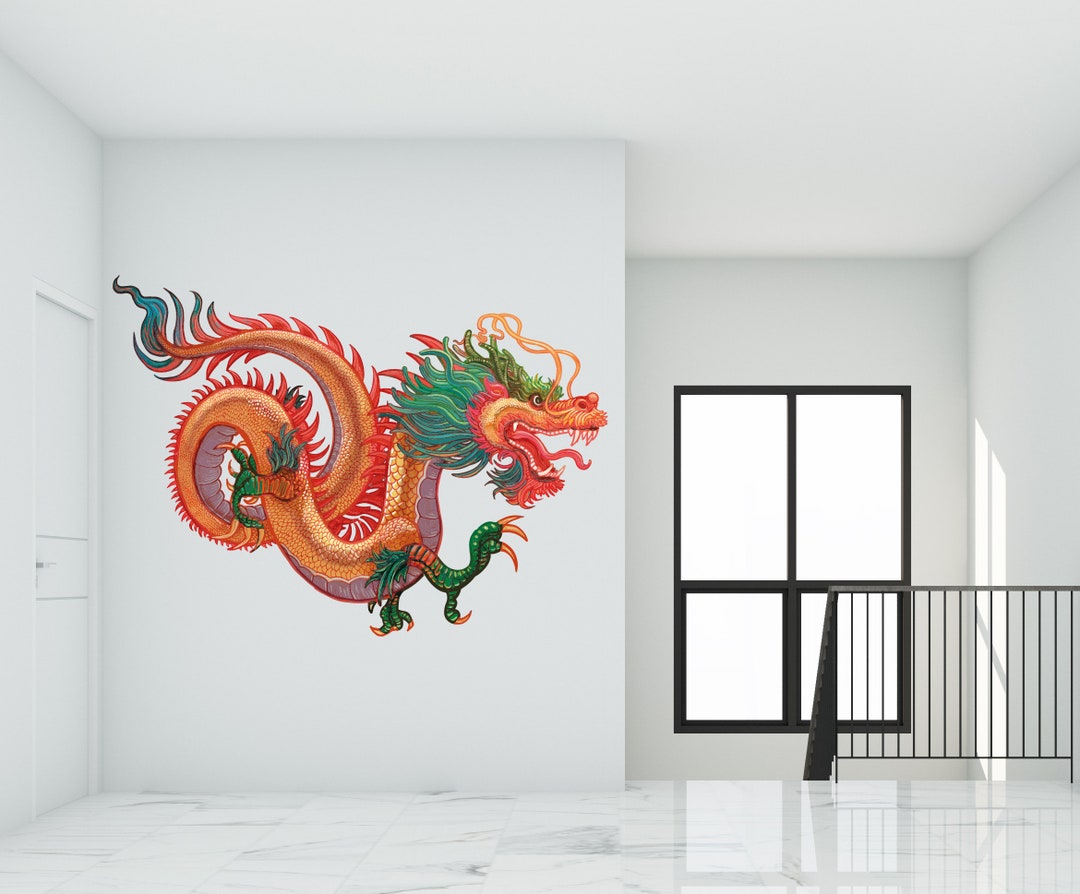 Dragon Wall Decal/ Fantasy Wall Decal/ Chinese Dragon Wall Decal ...
