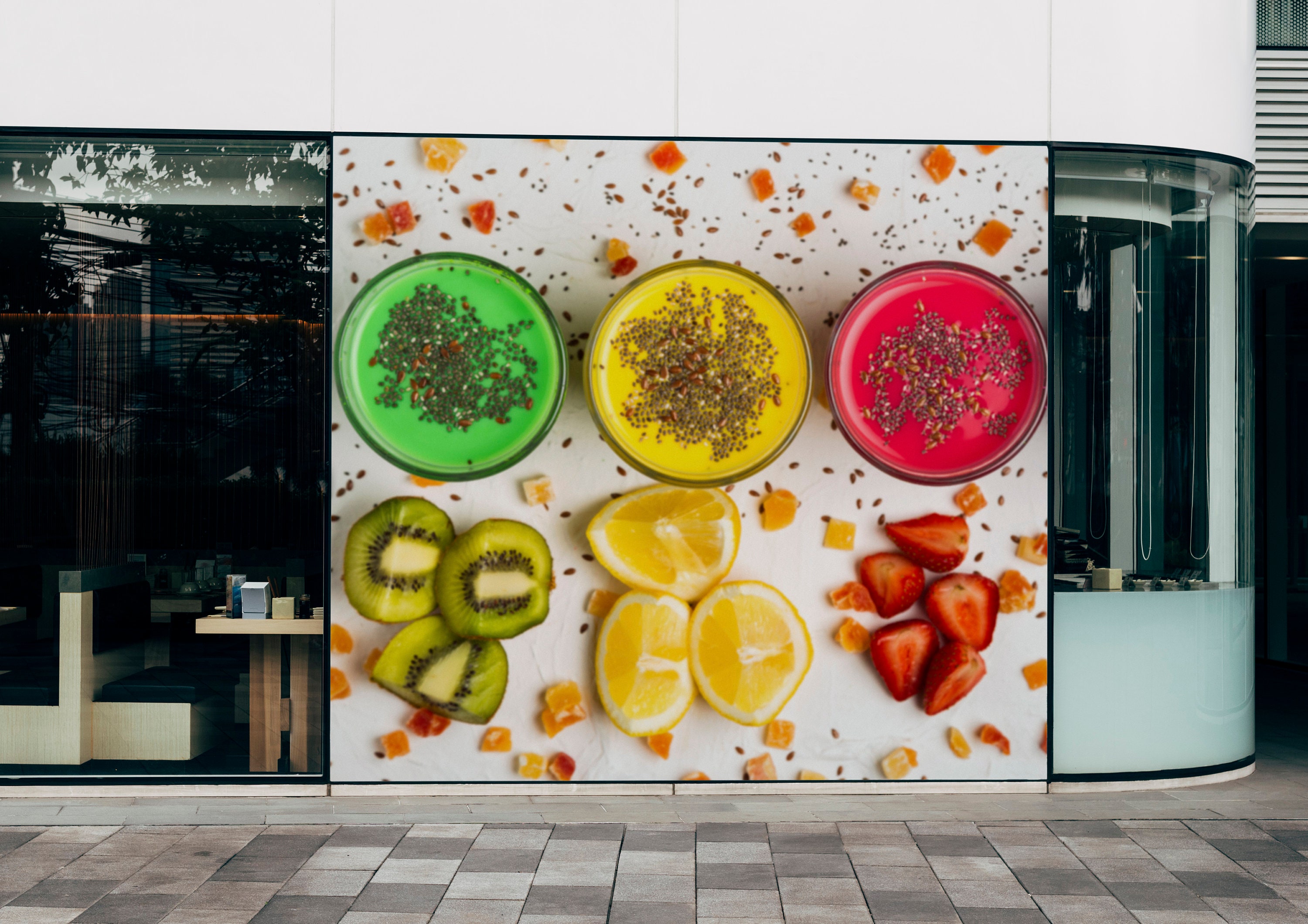 Fruit Drink Wall Mural/ Bar Wall Sticker/ Wall Mural Fruit Cocktail ...