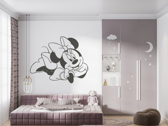 Minnie Mouse Wall Decal Cartoon Wall Decor for Kids Nursery - Etsy