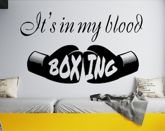 Boxing Wall Decor Custom Gloves Boxer Stickers Bedroom Sport - Etsy