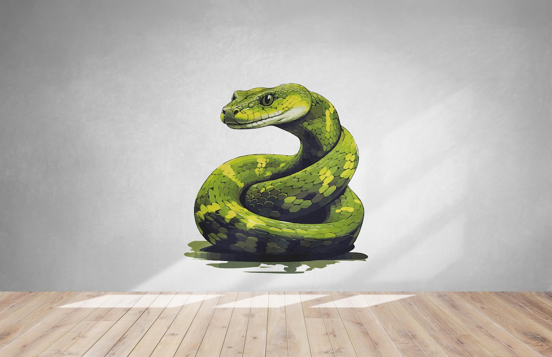 Snake Wall Decal/ Animal of the Year 2025 Green Snake/ Fantasy Wall ...